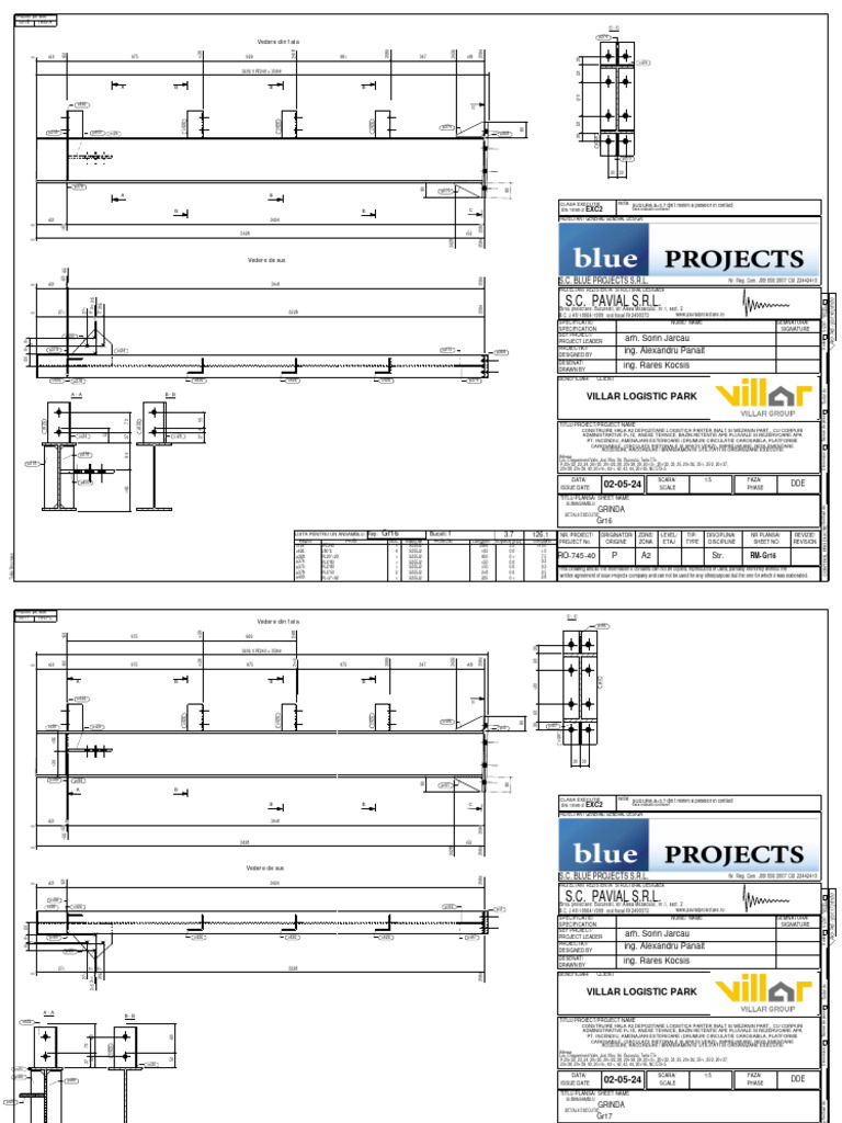Asamblari VILAR A2 Grinzi Acoperis CU TALPI PARALELE | PDF