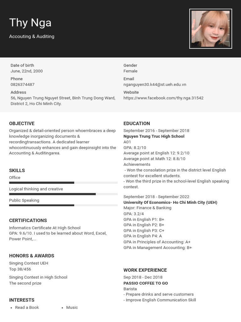 Thy Nga TopCV - VN 130722.161506 | PDF | Business