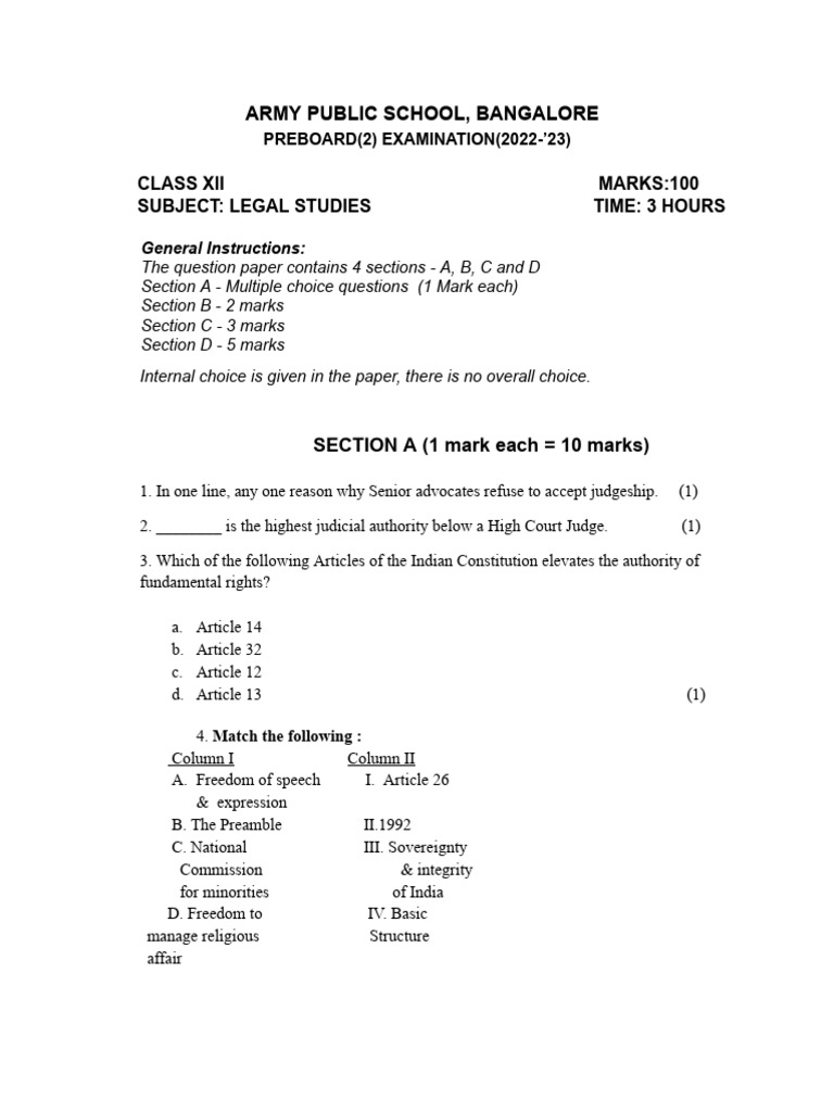 Class Xii Legal Studies | PDF | Justice | Crime & Violence