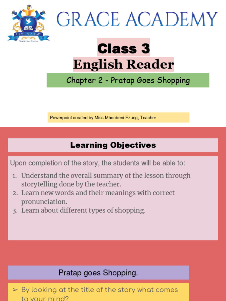 Pratap Goes Shopping: Lesson Plan | PDF