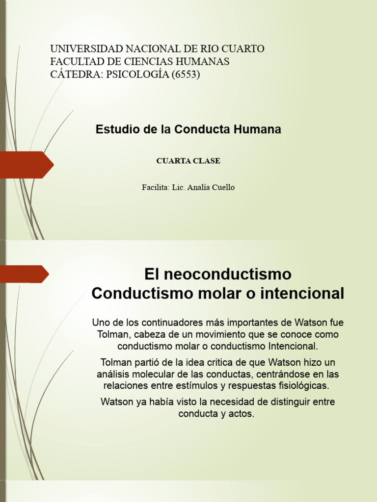 Neoconductismo 1 Clase 141080668418 | PDF | Comportamiento | Behaviorismo