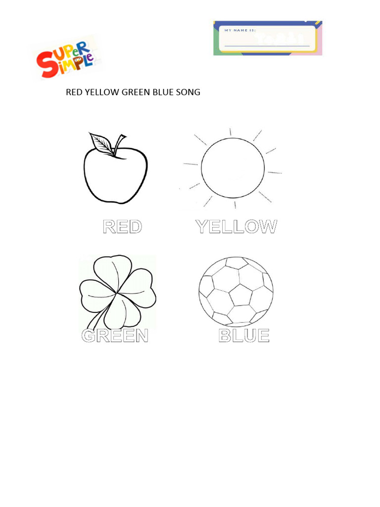 Red Yellow Green Blue Song | PDF | Art