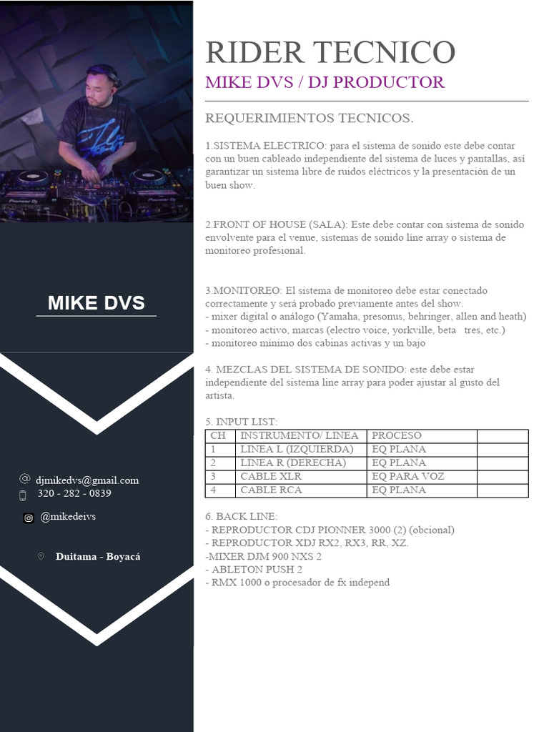 Rider Tecnico Miguel Diaz | PDF