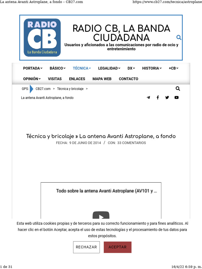 La Antena Avanti Astroplane, A Fondo | PDF | Antena (Radio) | Olas
