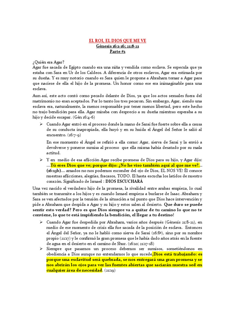 El Dios Que Me Ve-12-11-2023 | PDF | Abrahán | Sarah
