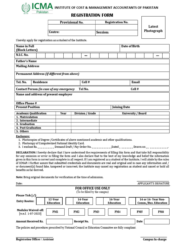 Reg Form Cma 08092k18 | PDF