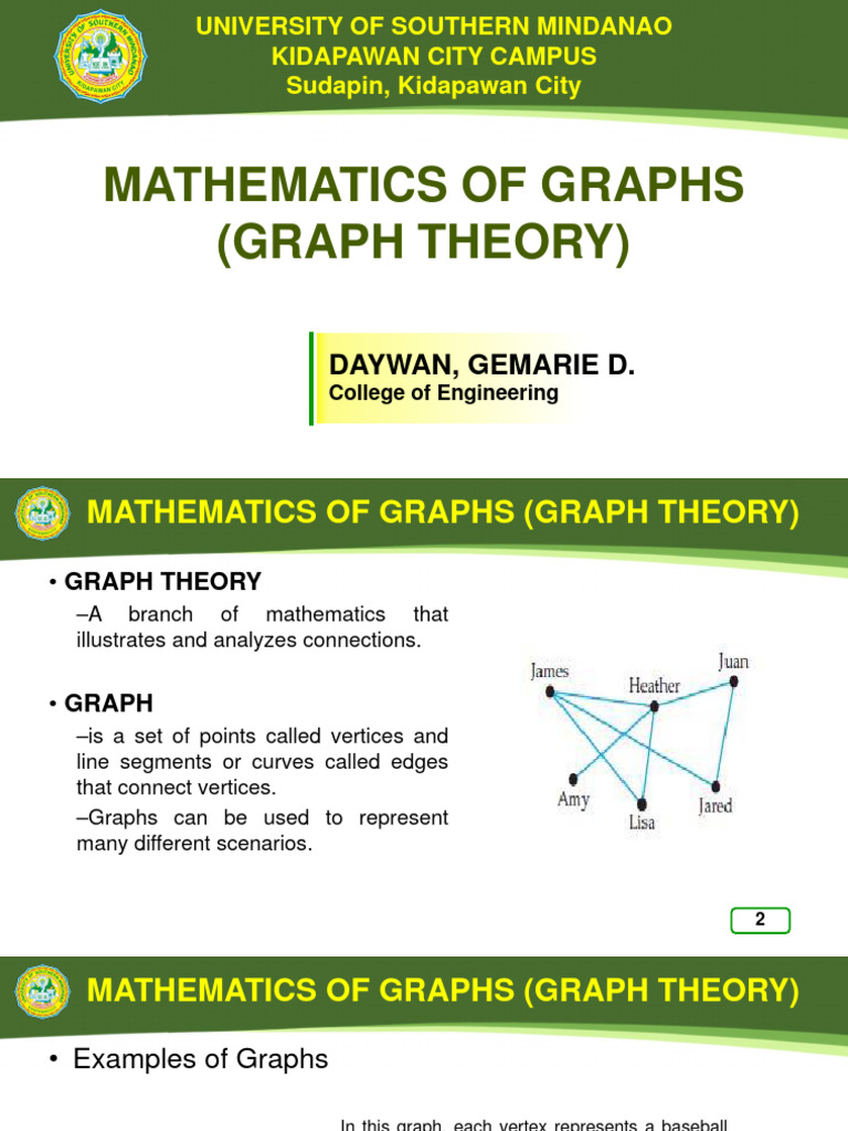 GE 4 - TOPIC 5 - MATHEMATICS OF GRAPHS (GRAPH THEORY) | PDF | Vertex ...