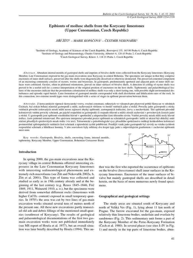 Epibionts of Mollusc Shells From The Korycany Limestones | PDF ...