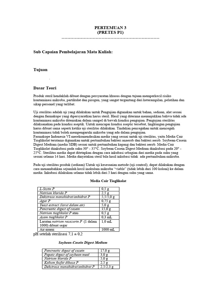 Rancangan Modul Praktikum Uji Pirogen FTAS | PDF