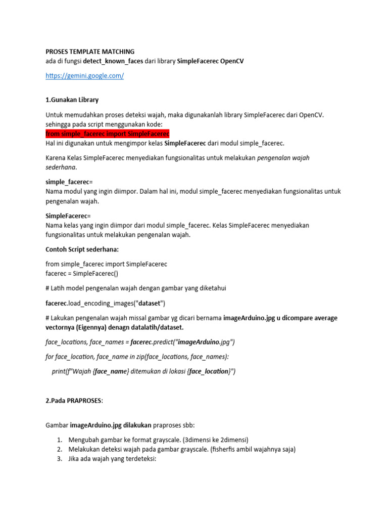 Proses Template Matching | PDF
