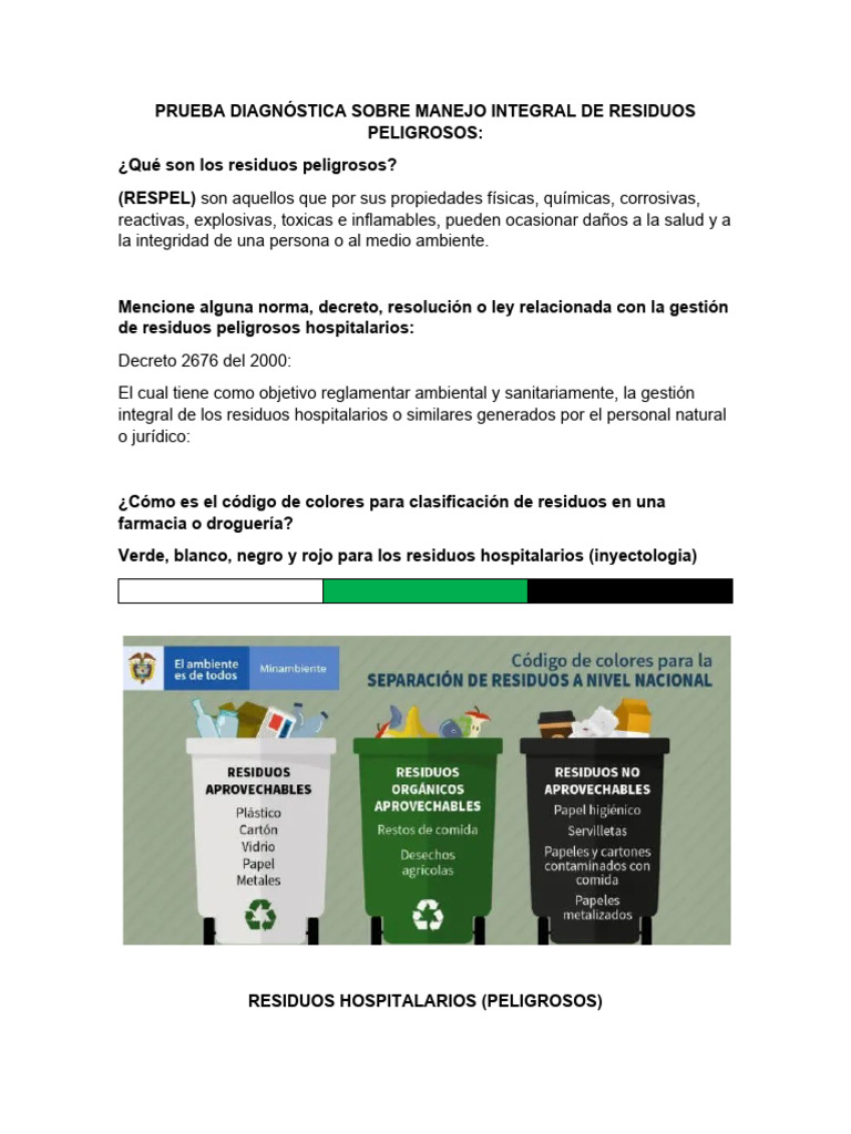 Gestión de Residuos Peligrosos Hospitalarios | PDF