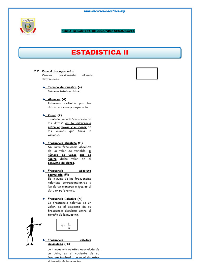 FICHA DE ACTIVIDAD DE ESTADISTICA SEGUNDO SECUNDARIA A y B 2024 MANUEL | PDF | Frecuencia ...