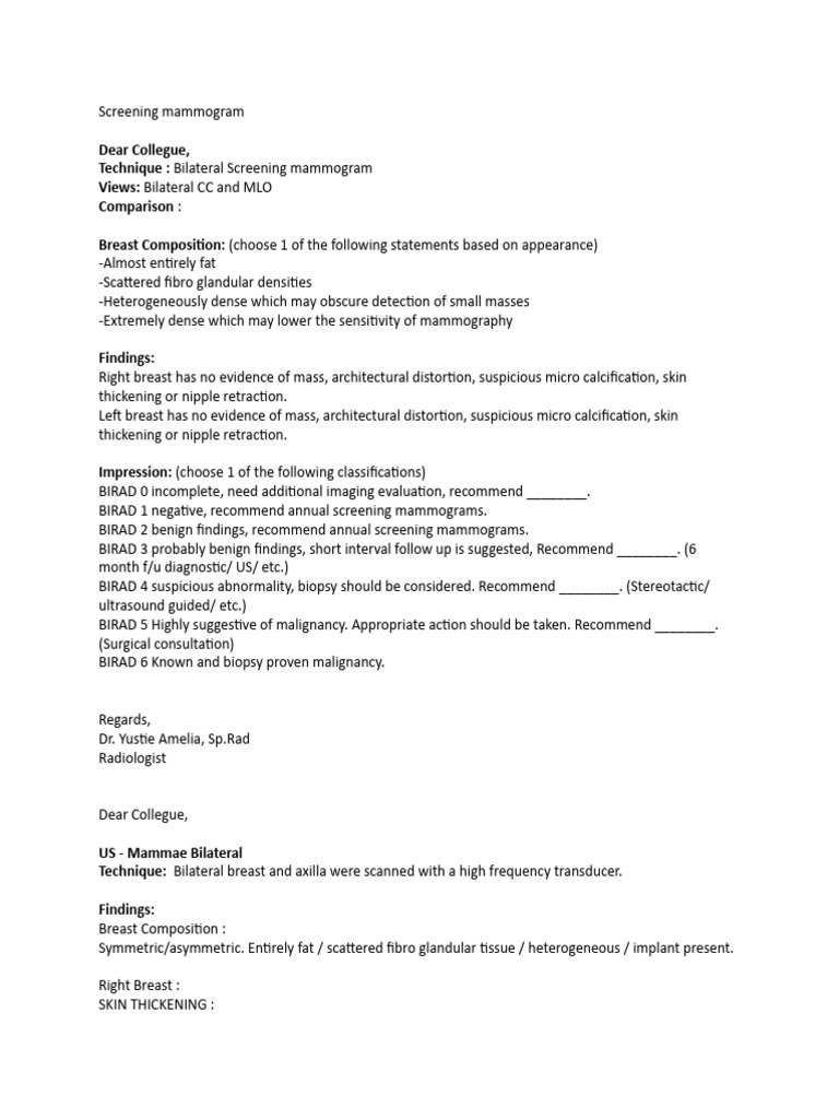 English Report | PDF | Mammography | Vertebra