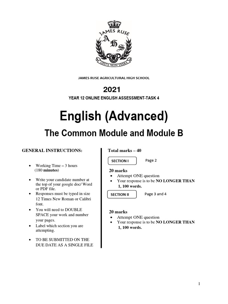 James Ruse 2021 Eng Adv Trials | PDF | Poetry | T. S. Eliot