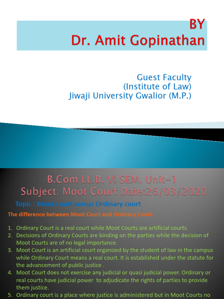 Moot Court vs Ordinary Court Explained | PDF | Judge | Mootness