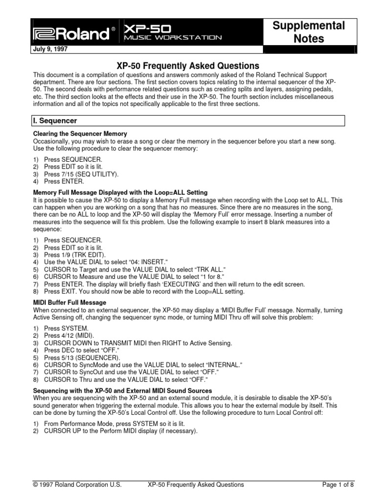 XP50 Faq | PDF