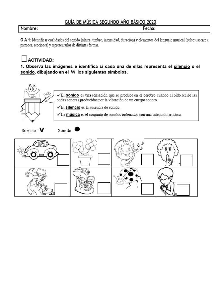 Guia Musica 2° Basico | PDF | Sonido | Sentidos