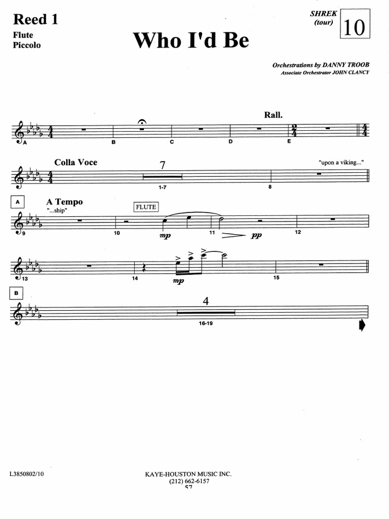 Who I'd Be-Shrek - Flute-Picc | PDF