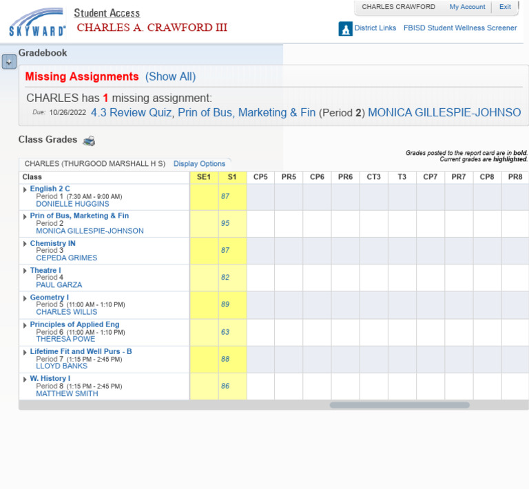 Student Access Gradebook | PDF