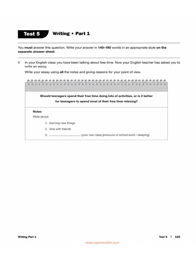 Writing Test 5 | PDF