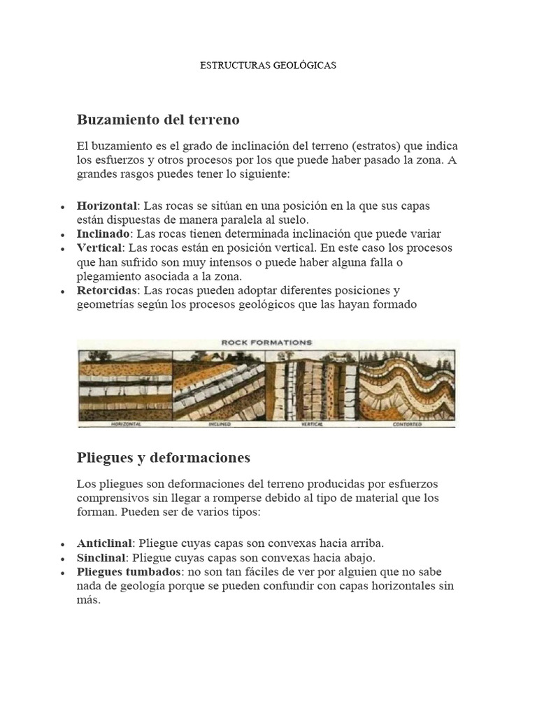 .Estructuras Geológicas | PDF | Falla (geología) | Geología estructural