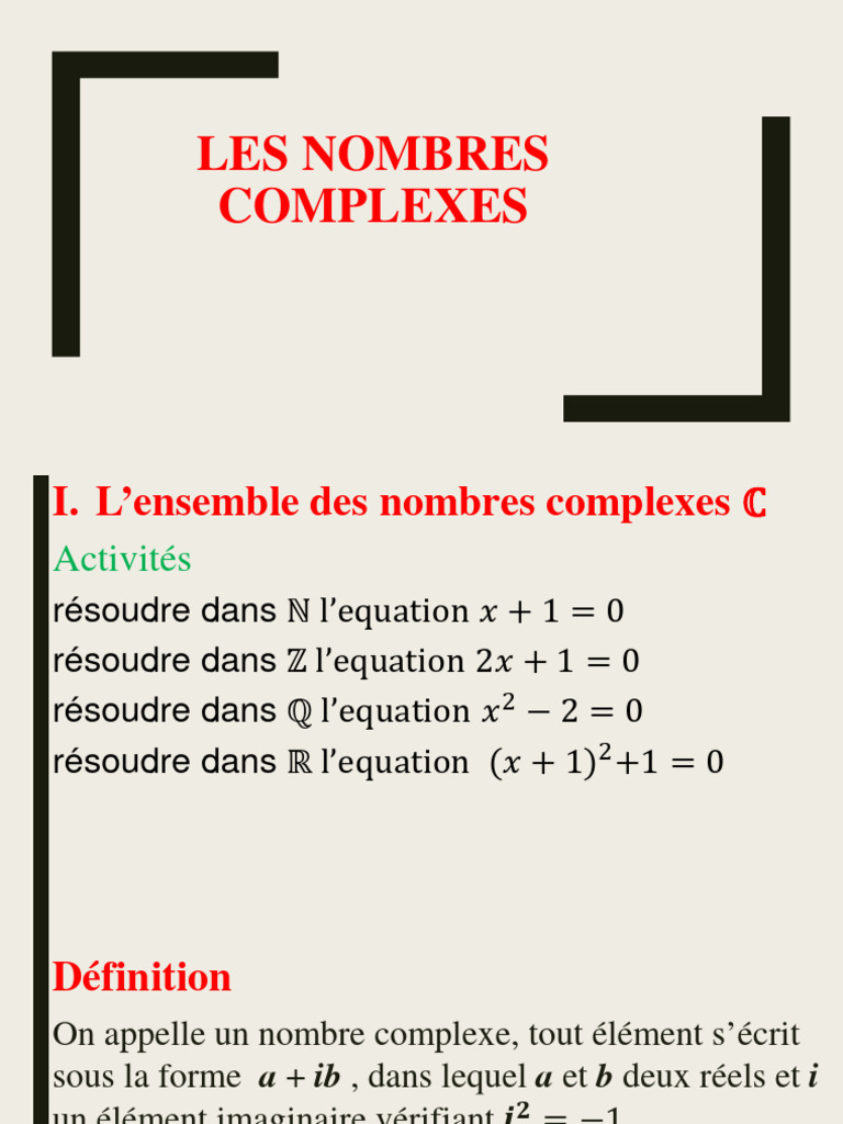 Les Nombres Complex | PDF | Nombre complexe | Nombre réel