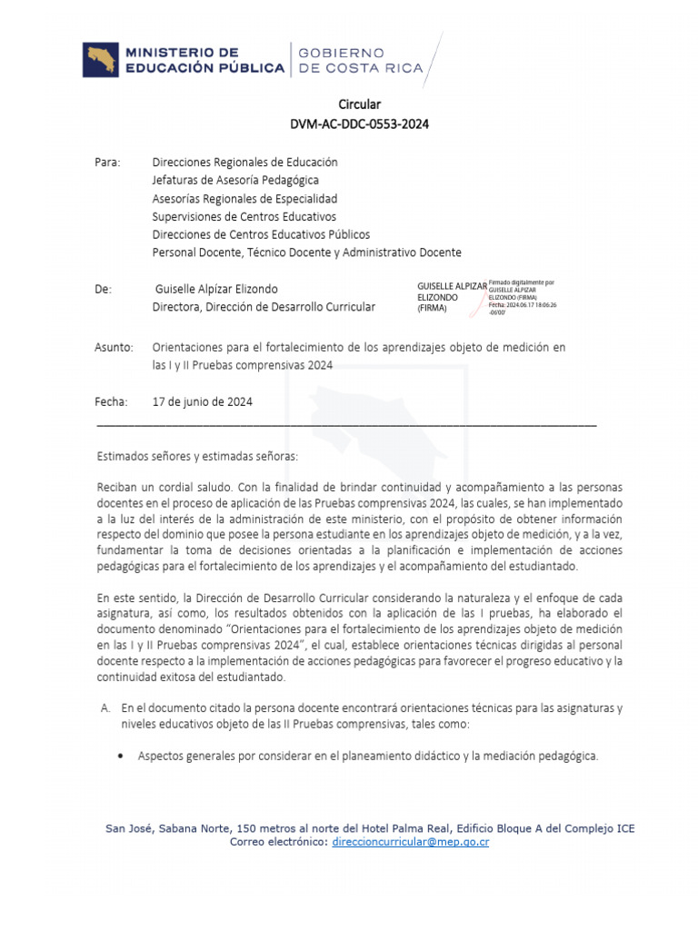 Circular DVM-AC-DDC-0553-2024 | PDF | Maestros | Aprendizaje