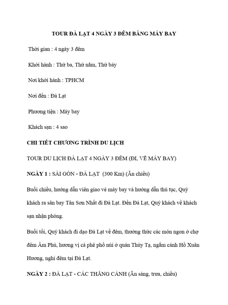 CTDL 4 NGÀY DỊCH VỤ 4 SAO | PDF