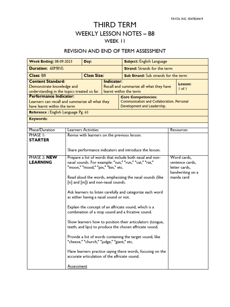 B8 Eng WK11 | PDF | Learning | Question