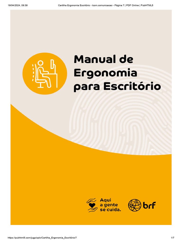 Cartilha Ergonomia Escritório - BRF | PDF | Negócios | Computadores