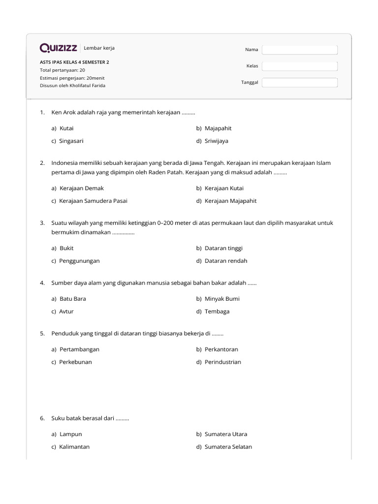 Asts Ipas Kelas 4 Semester 2 | PDF