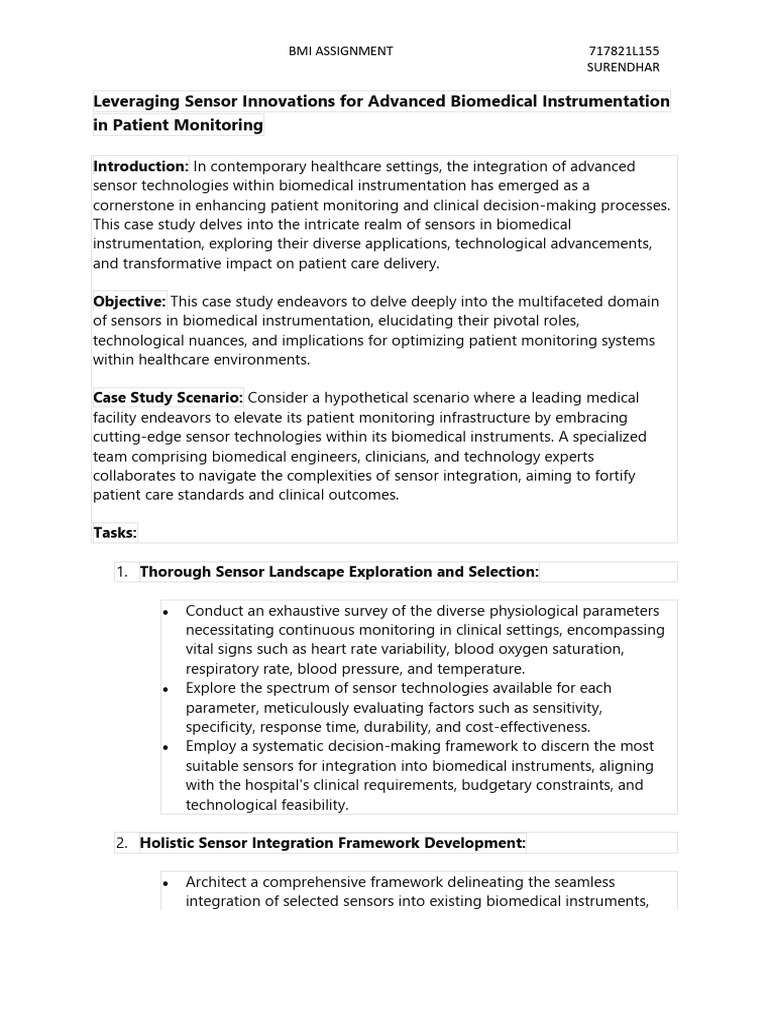 Leveraging Sensor Innovations for Advanced Biomedical Instrumentation ... Leveraging Sensor Innovations for Advanced Biomedical Instrumentation ...