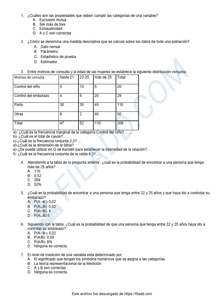 Modelo Examen Estadistica | PDF | Muestreo (Estadísticas) | Estimador
