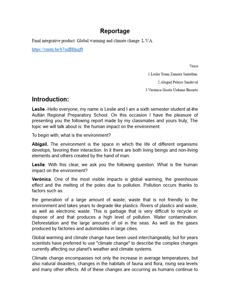 Report - Script | PDF | Climate Change | Greenhouse Gas
