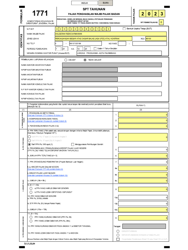 SPT 1771 2023 Isian | PDF