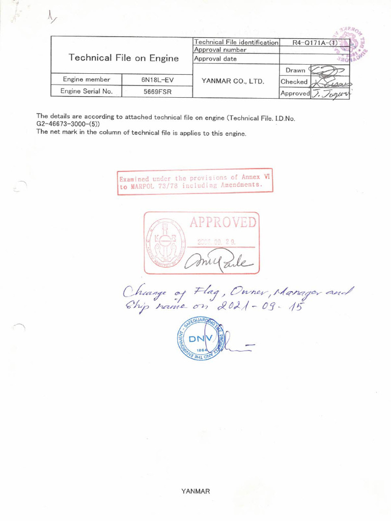 Technical File On Engine.1 - 000238 | PDF