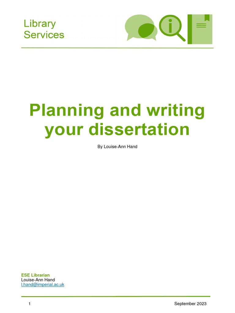 Guide To Planning & Writing A Dissertation 2023-24 | PDF | Thesis | Citation
