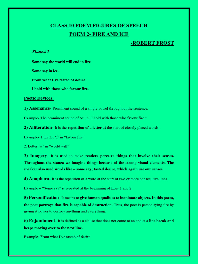 CLASS 10 POEM 2 FIGURES OF SPEECH | Download Free PDF | Poetry | Metaphor