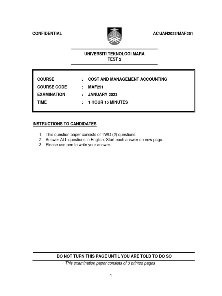 Test 2 Q Maf 251 Jan2023 Pdf Cost Financial Economics