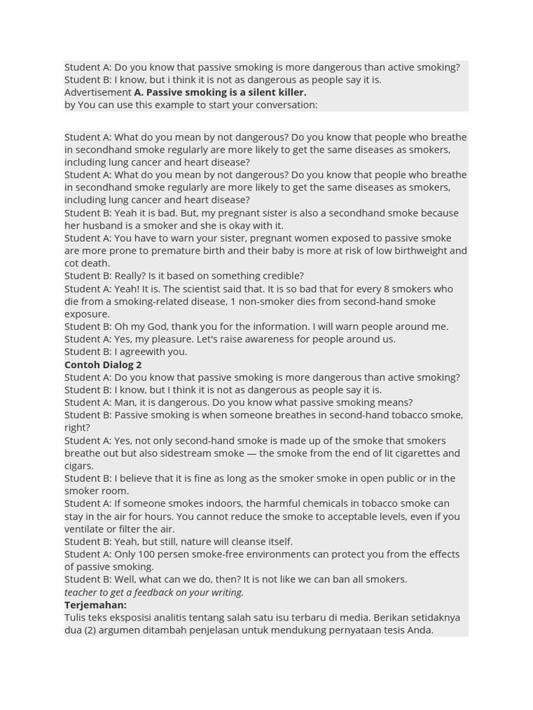 My English Assignment New | PDF | Tobacco Smoking | Addiction