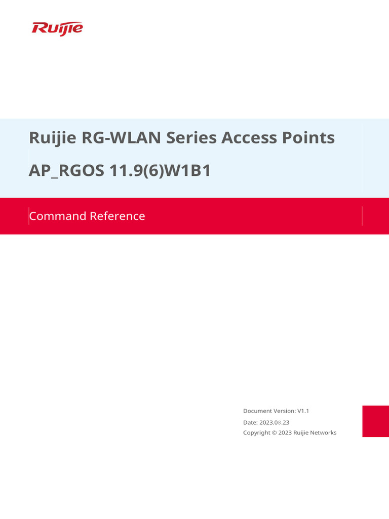 Ruijie RG-WLAN AP Command Reference | PDF | Command Line Interface | Login