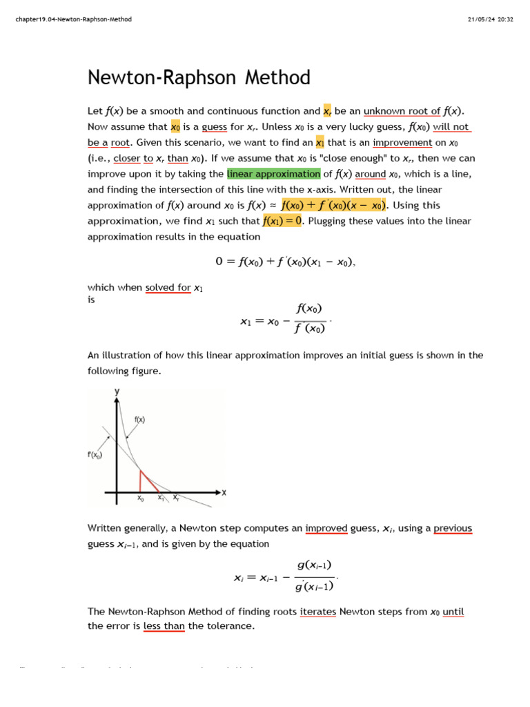 074 Newton Raphson Method Pdf Algorithms And Data Structures Mathematics Of Computing