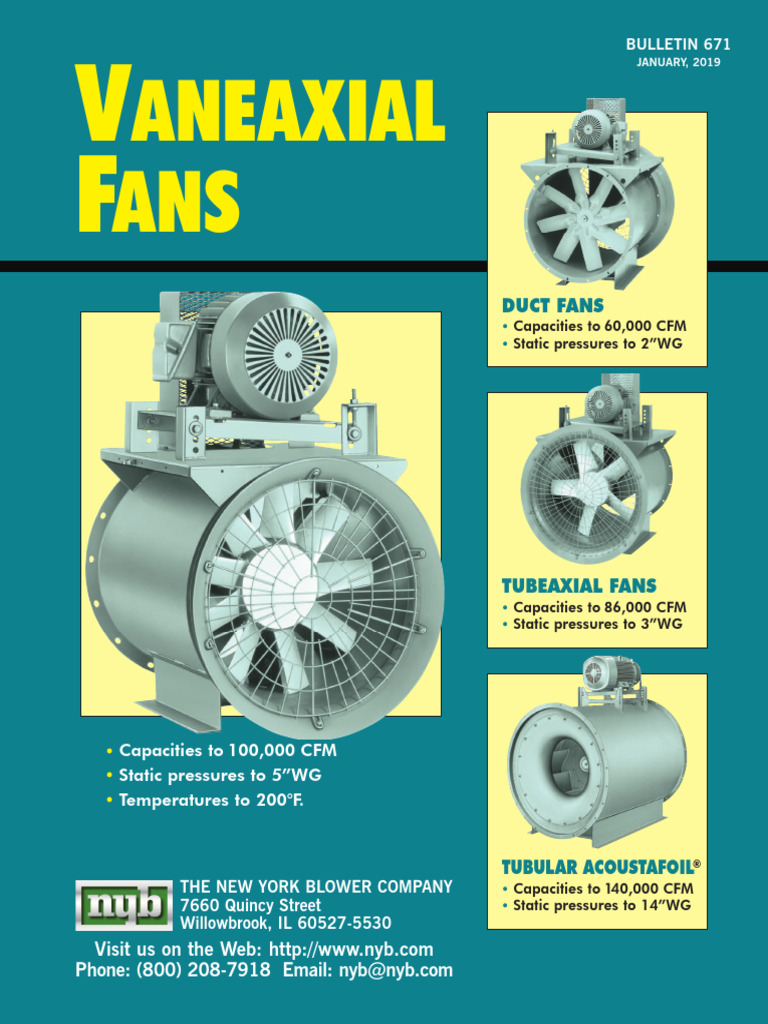 671 Vaneaxial Fans | PDF | Duct (Flow) | Manufactured Goods