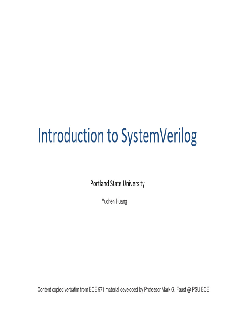 0-3 ExtendedVerilogReview | PDF | Computing | Digital Technology