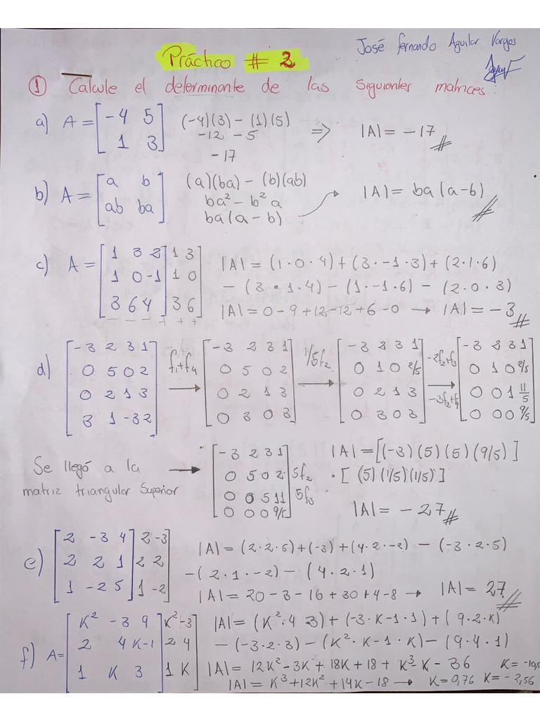 Practico 2 de Algrebra 1 | PDF