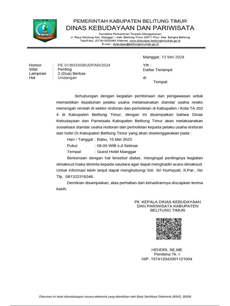 Surat Undangan Sosialisasi | PDF