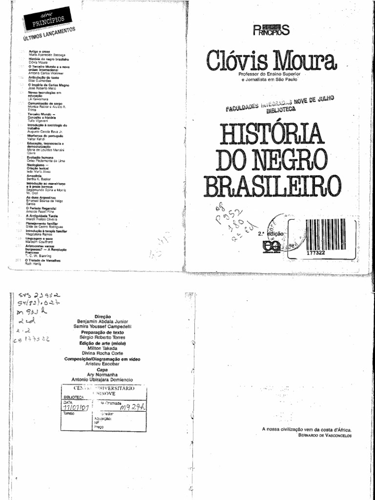 Historia Do Negro Brasileiro Clovis Mour | PDF