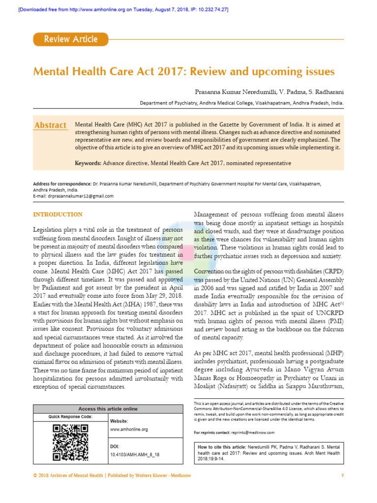 mhca_amh | Download Free PDF | Mental Health | Psychiatry