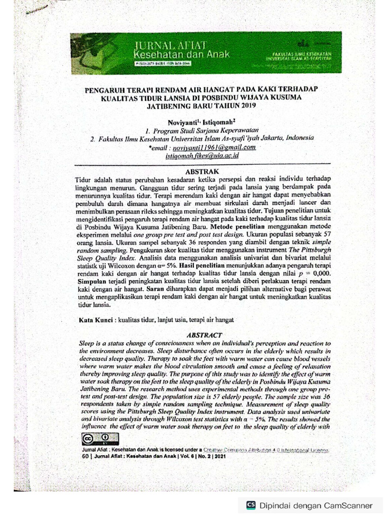 Jurnal Rendam Kaki Air Hangat | PDF