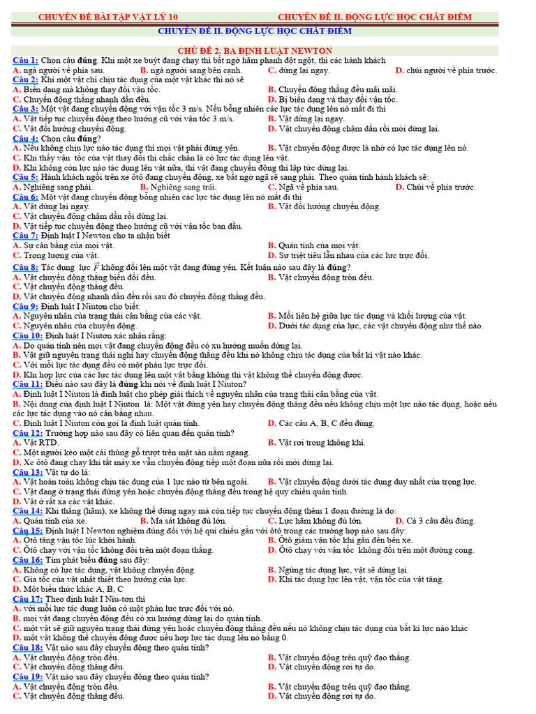 FILE - 20211211 - 082321 - BÀI TẬP CHƯƠNG 2 10L HS | PDF